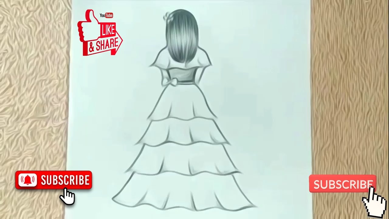How to draw a cute backside Girl || Backside Girl drawing easy | How to ...