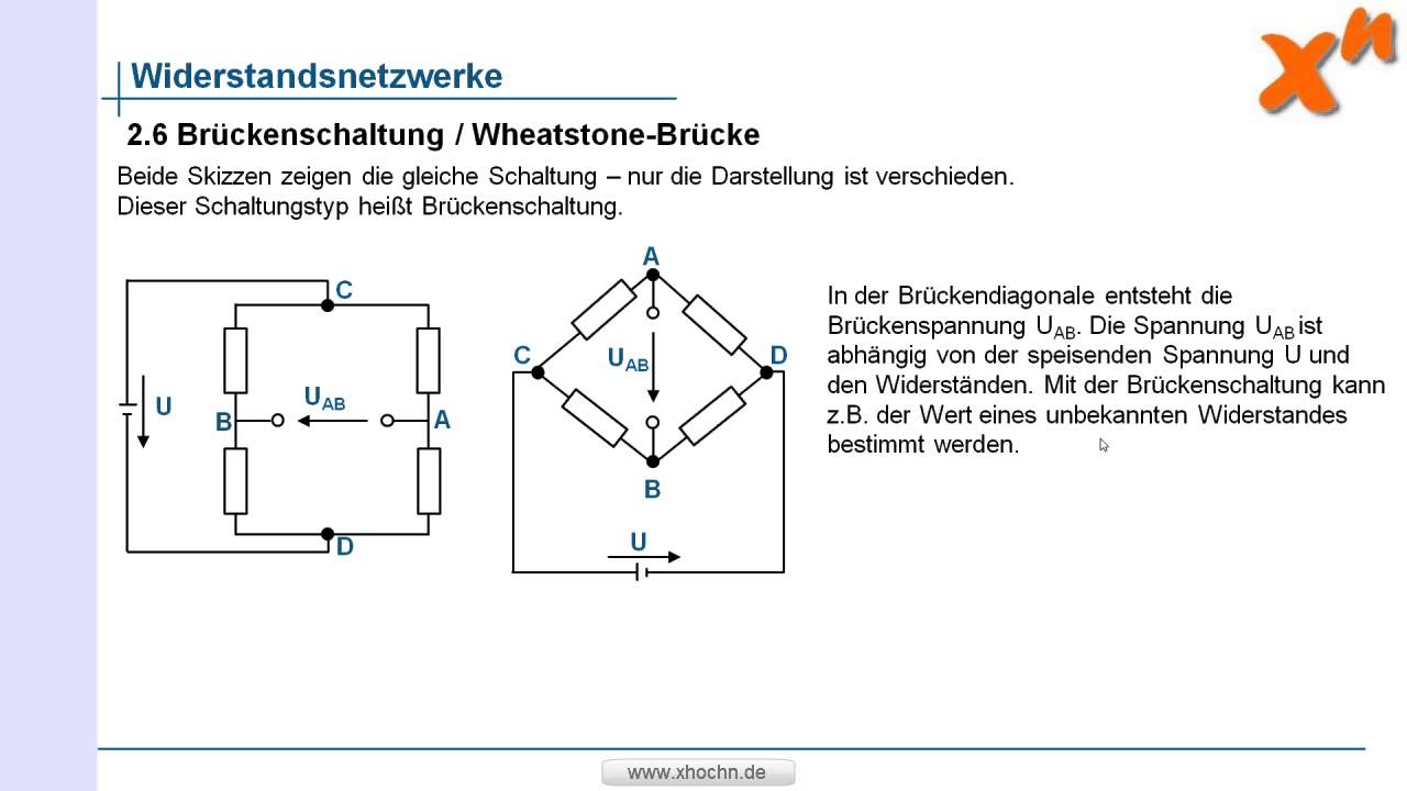 Elektrotechnik: 2.6 Brueckenschaltung - YouTube