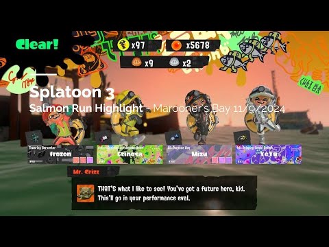 Splatoon 3: Salmon Run Highlight - Marooner's Bay 11/9/2024 - YouTube