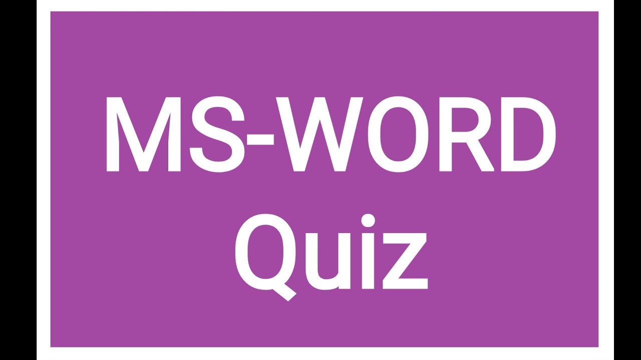 MS Word Quiz - YouTube