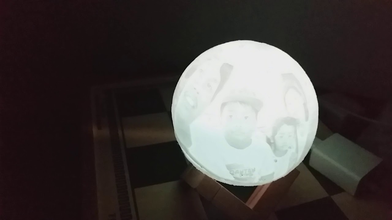 Lithophane moon lamp - YouTube