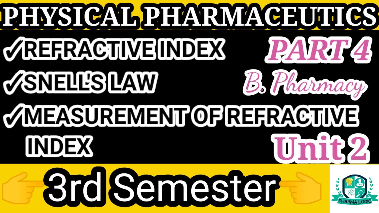 Refractive index || part 4 || snells law || measurement of refractive ...