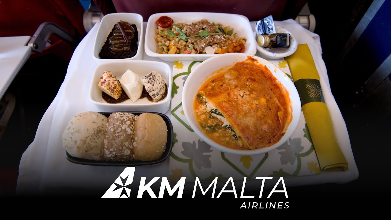 BEST SHORT HAUL BUSINESS CLASS MEAL!? – KM MALTA AIRLINES 🇲🇹 - YouTube