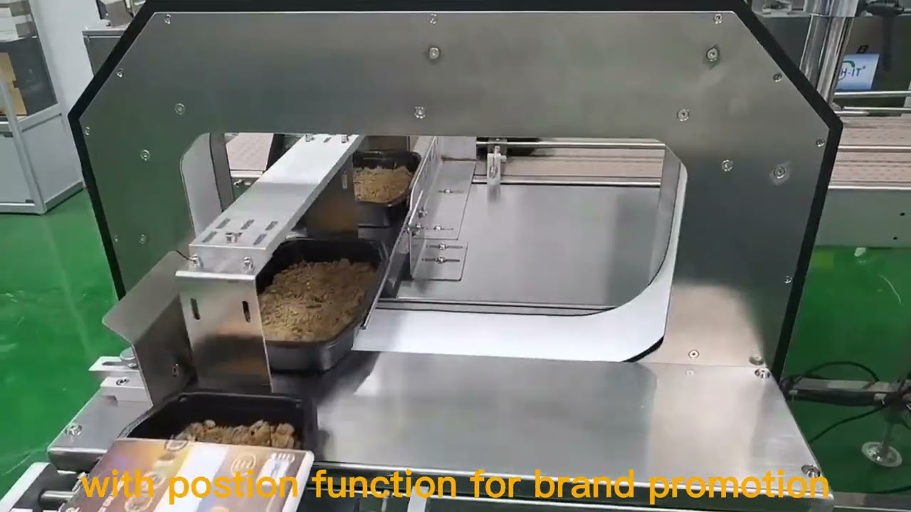 90 angle turning trays banding machine - YouTube