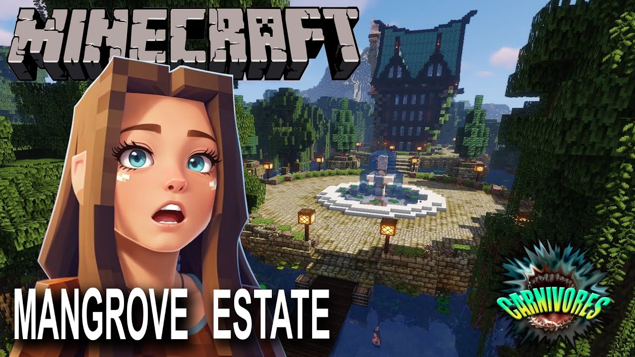 Minecraft Build: Amazing Mangrove Estate with House, Fountain & Gazebo ...