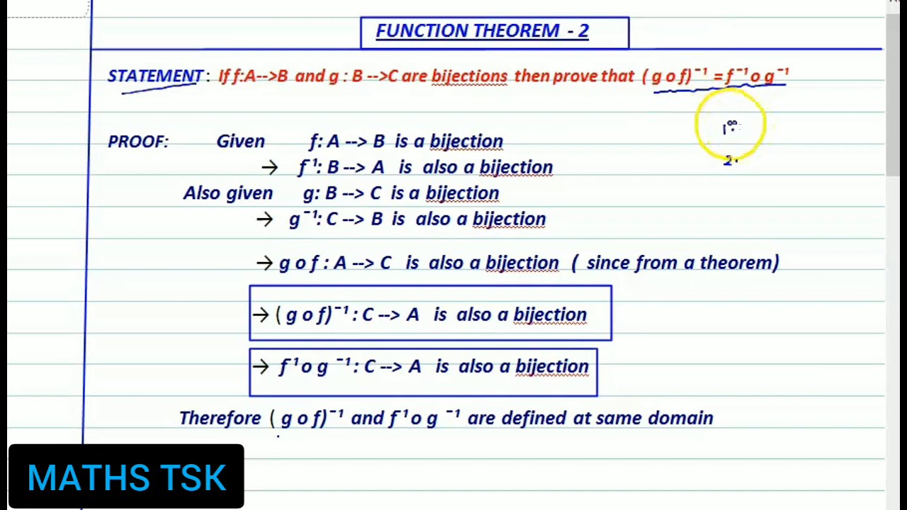 FUNCTION THEOREM -2 (gof) inverse theorem - YouTube
