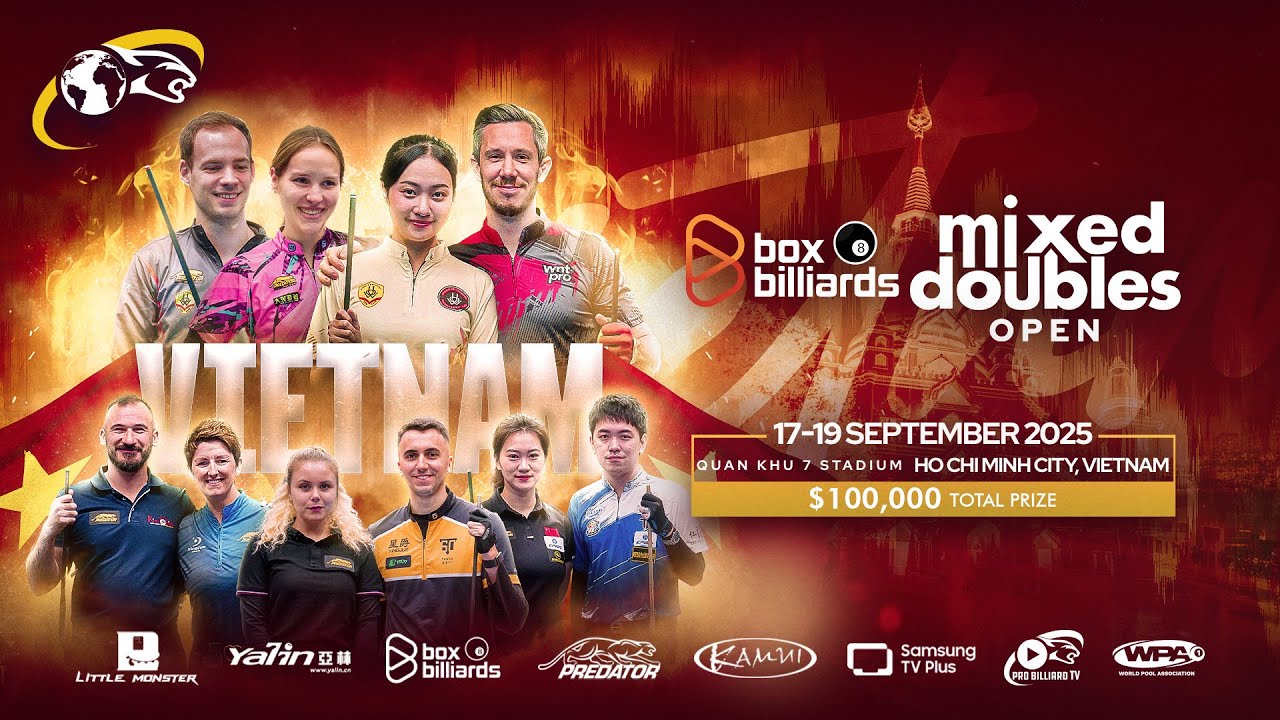 Table 1 Day 3 Box Billiards Mixed Doubles Open Vietnam 2025 - YouTube