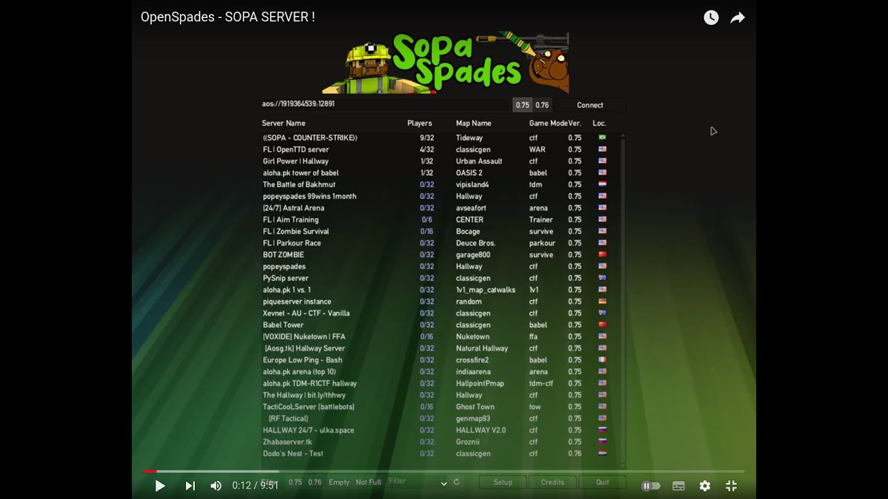 OpenSpades - SOPA SERVER ! - YouTube