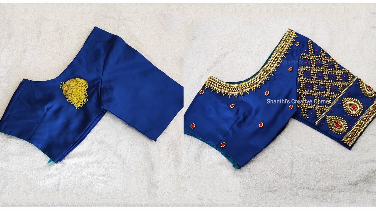 Very Grand & Heavy Bridal Work Blouse Design On Stitched Blouse With ...