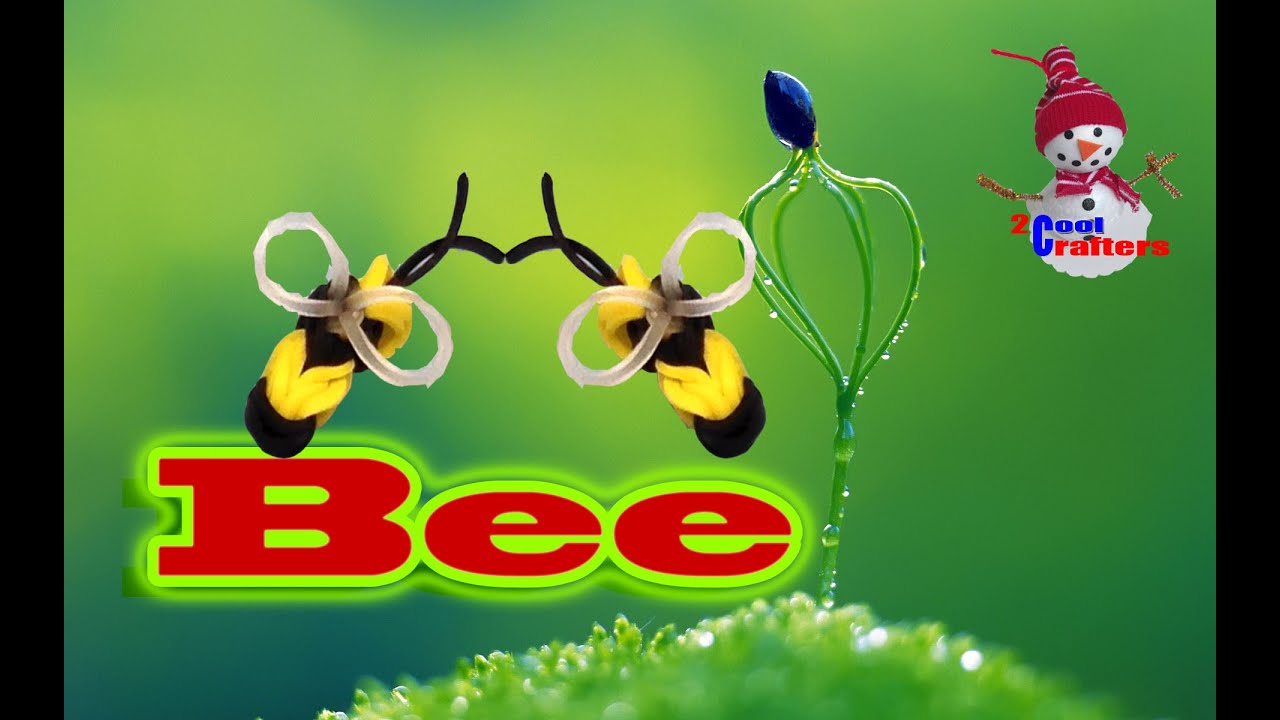 Rainbow Loom - Bee Charm without the Loom !! - YouTube