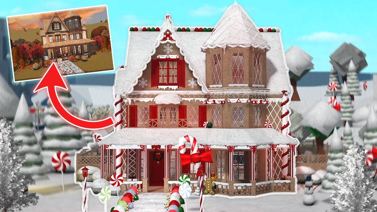 TURNING MY HOME INTO A GINGERBREAD HOUSE! | ROBLOX Bloxburg - YouTube
