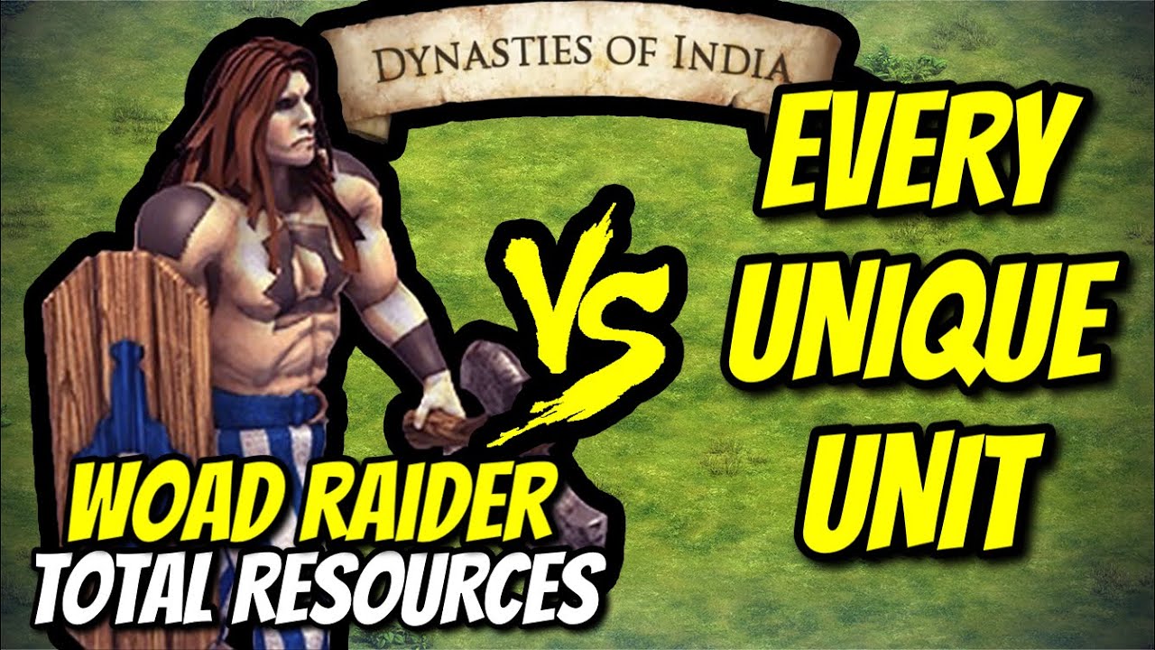 ELITE WOAD RAIDER vs EVERY UNIQUE UNIT (Total Resources) | AoE II: DE ...