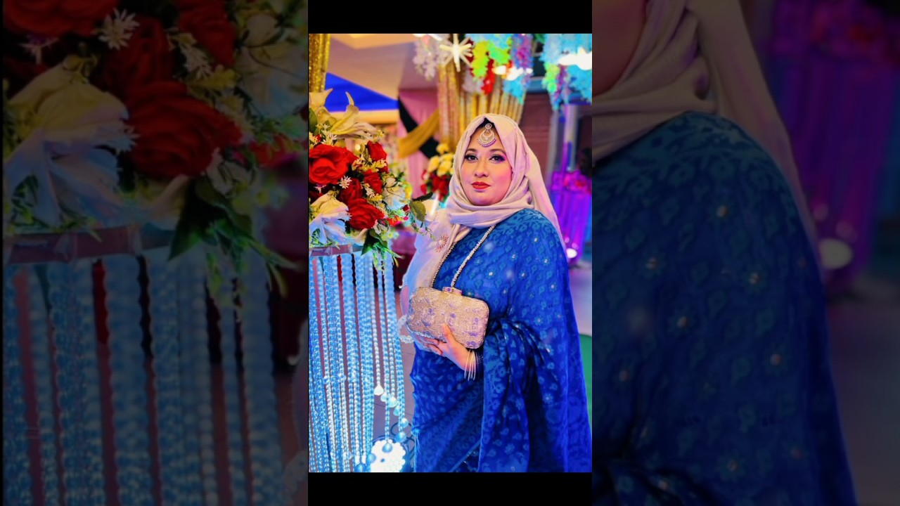 Nil Saree💙 Blue Saree💙 #shorts #mylook #saree #viral #makeup - YouTube