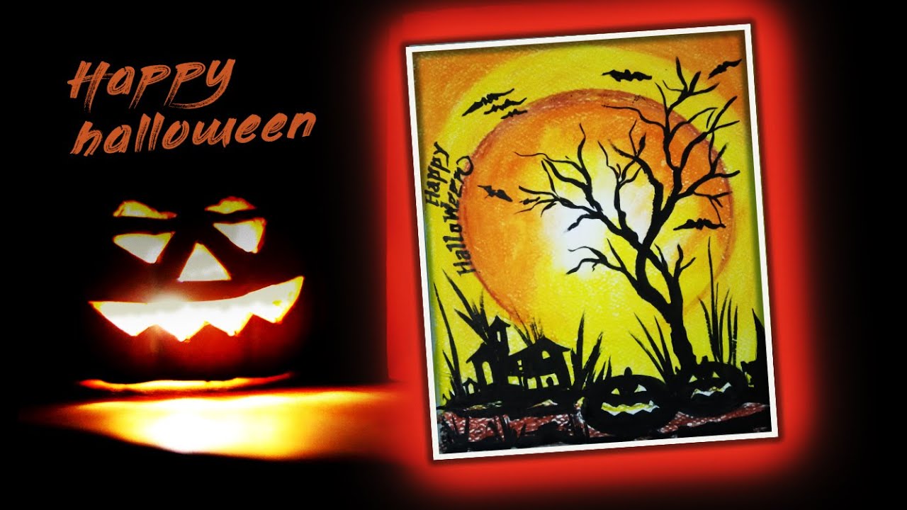 how to draw spooky halloween haunted house [halloween drawing 2020 ...