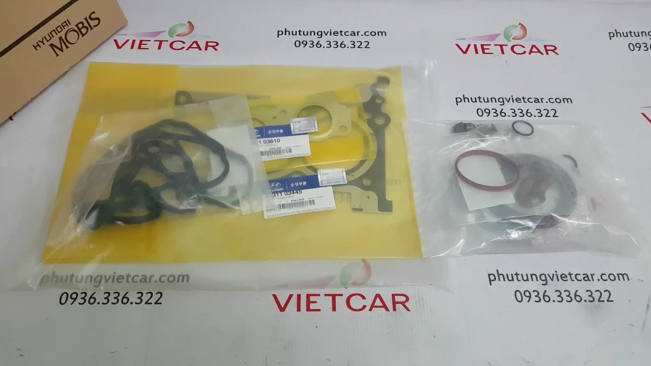 2091003U00 Bộ gioăng đại tu động cơ Hyundai Accent - YouTube