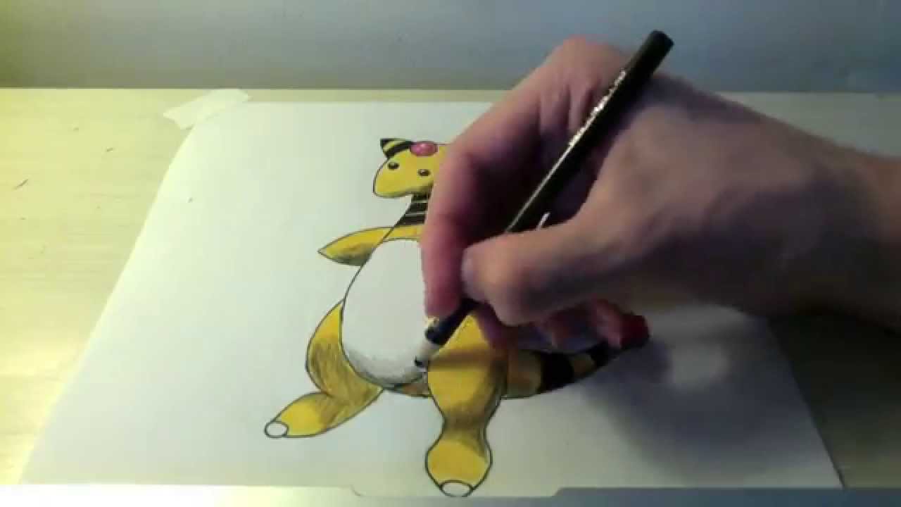 Drawing all the Pokemon: Number 181 Ampharos - YouTube