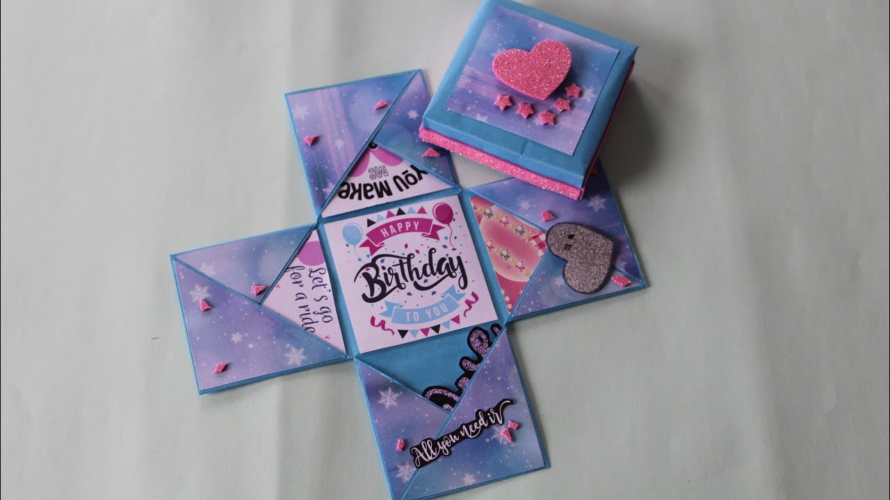 How To Make an Exploding Box Scrapbook | Exploding Box | How To Make ...