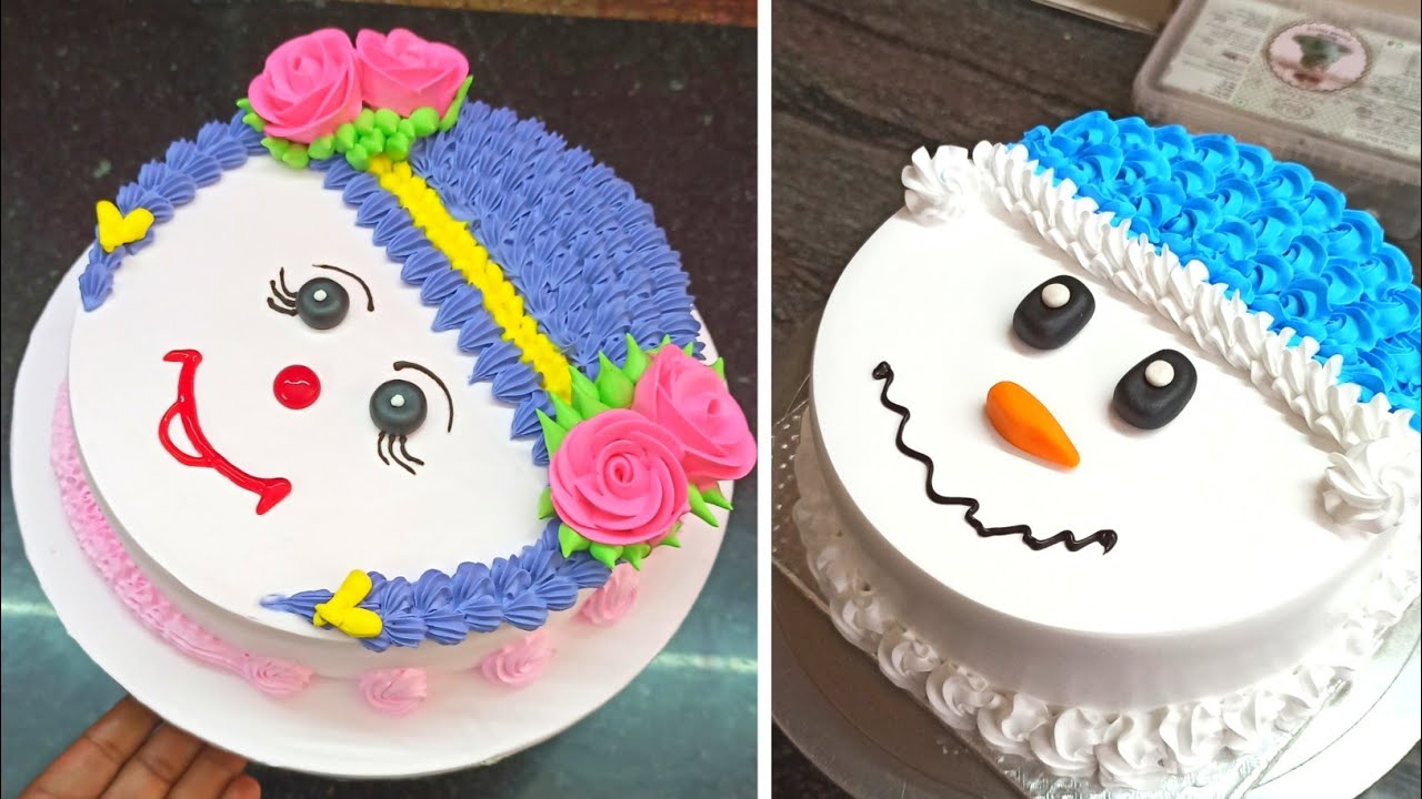 Parfect Cute Girl Face Cake Design | Doll Face Cake Decoration | 1 kg ...