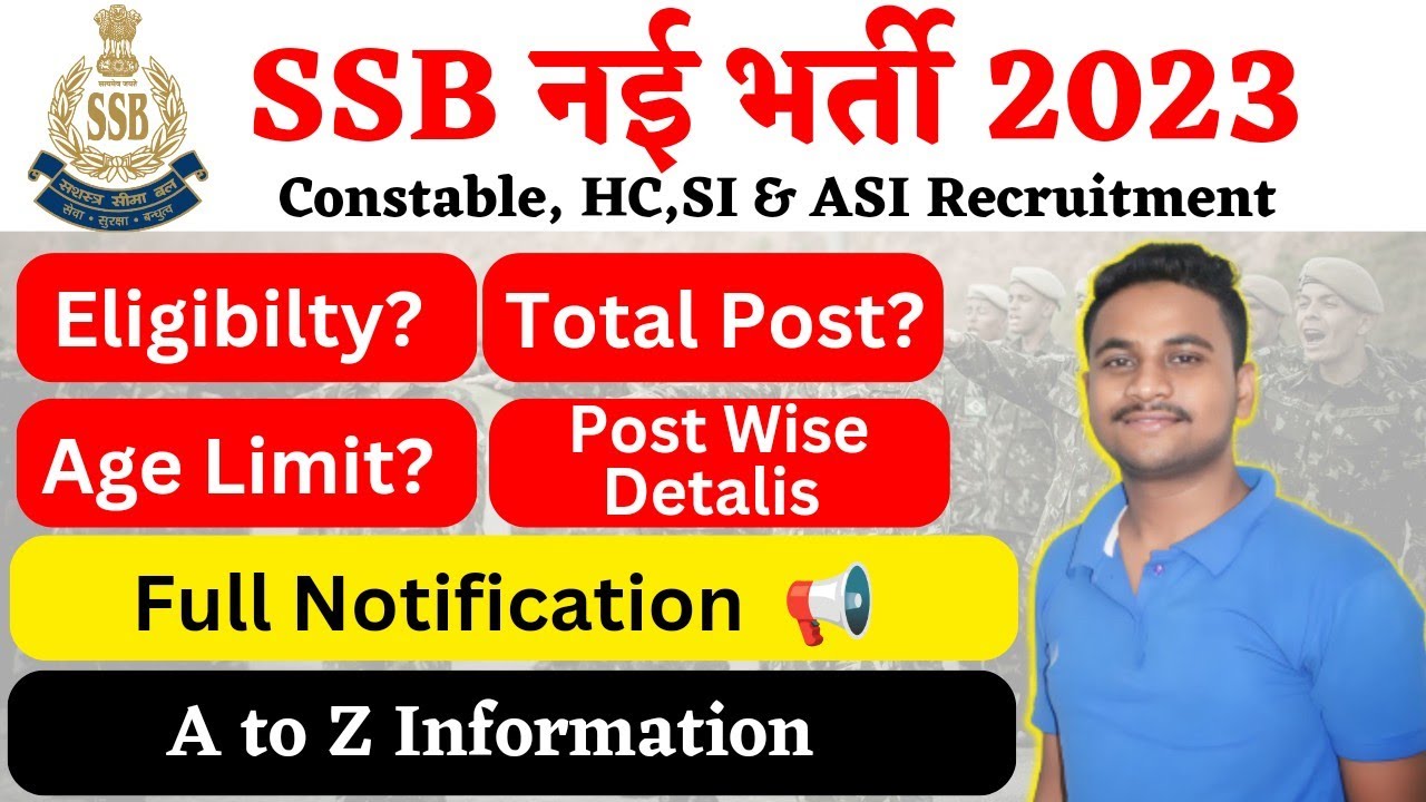 SSB Recruitment 2023 SSB 1638 New Vacancy 2023 | SSB Constable, HC, ASI ...