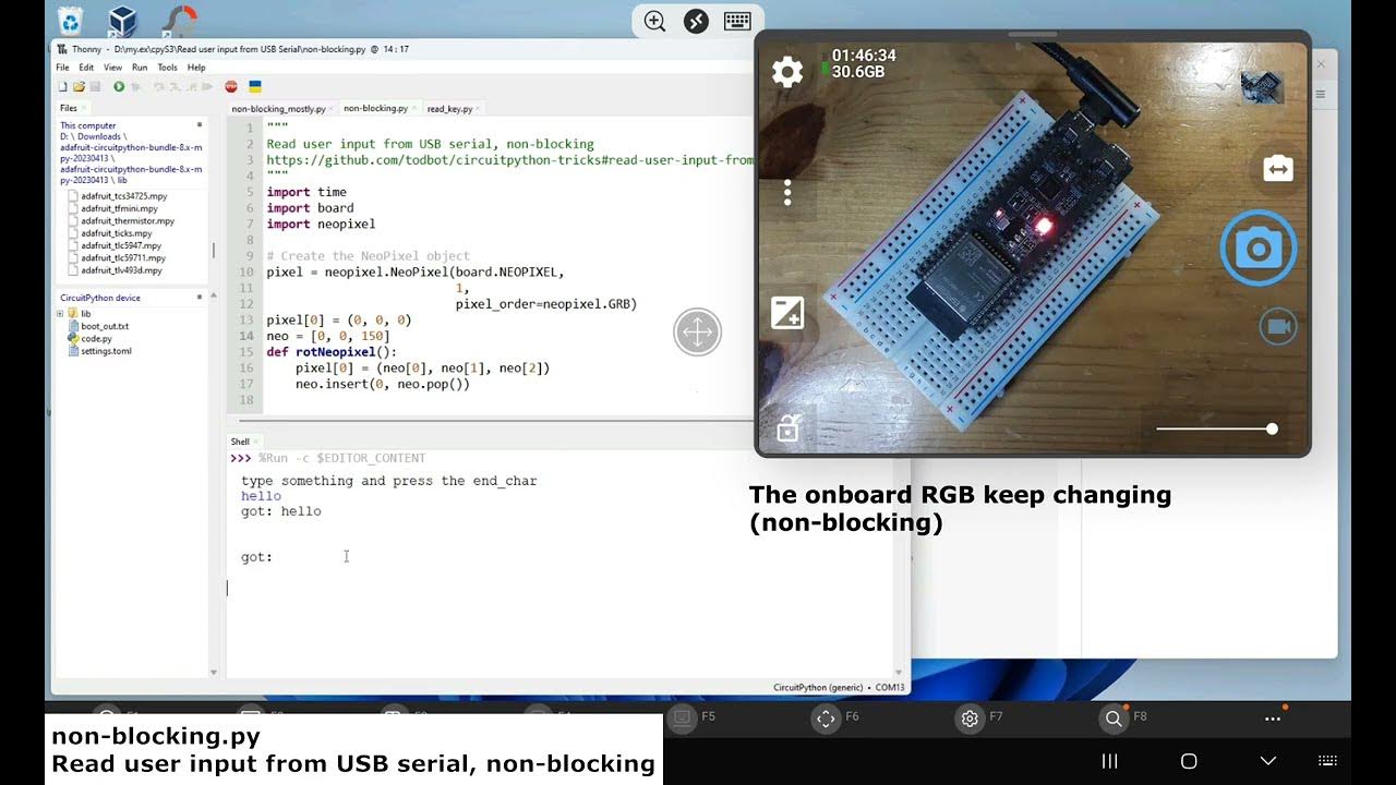 Circuitpython Read User Input From Usb Serial Non Blocking Youtube