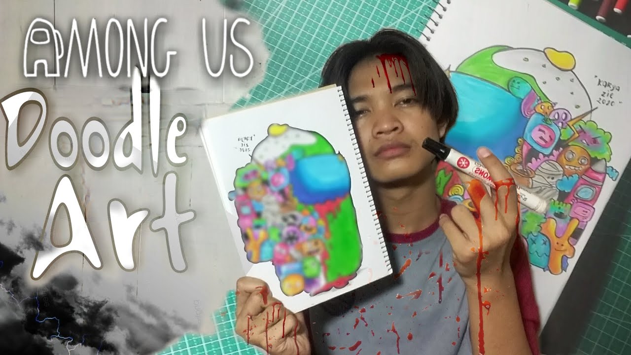 DRAWING AMONG US DOODLE ART - MENGGAMBAR DOODLE ART AMONG US EPIC ...