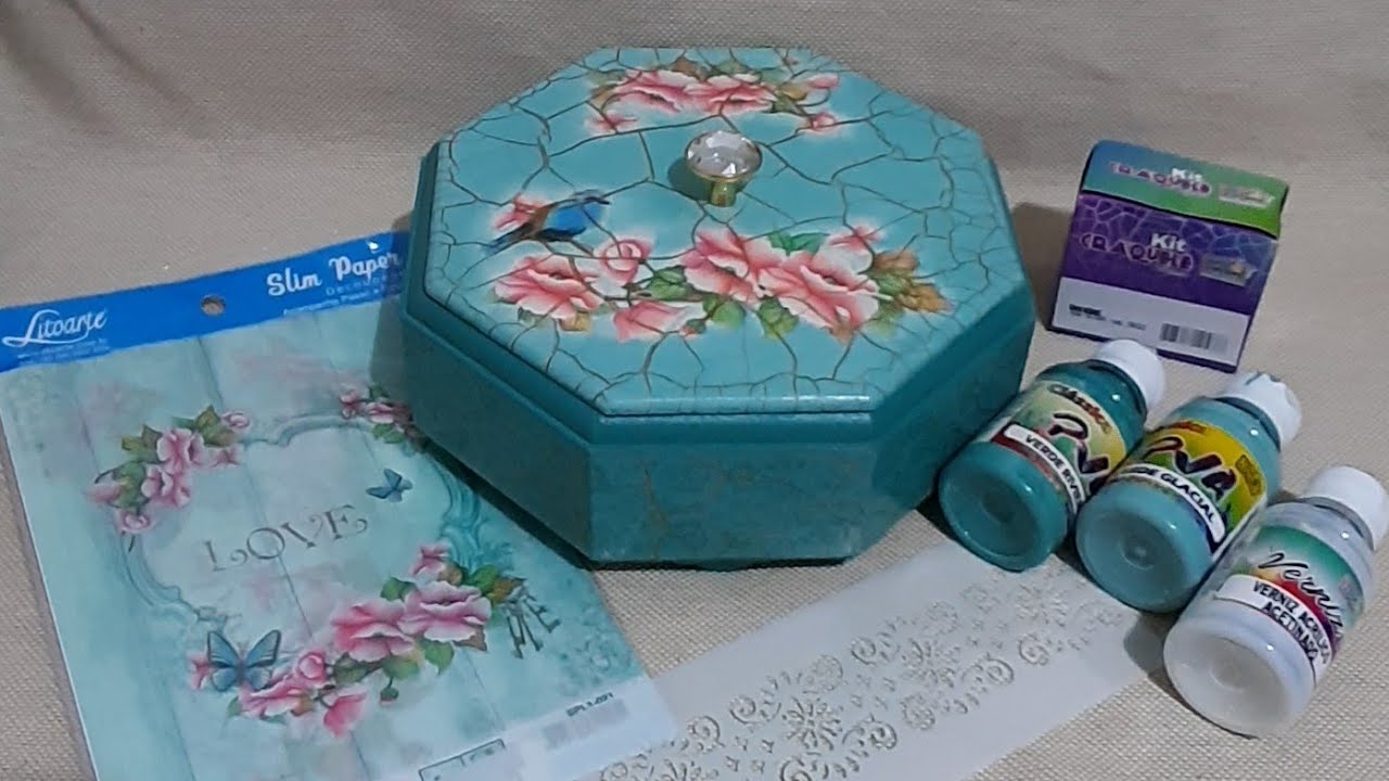 Como aplicar verniz craquelê incolor em papel Slim paper da ...