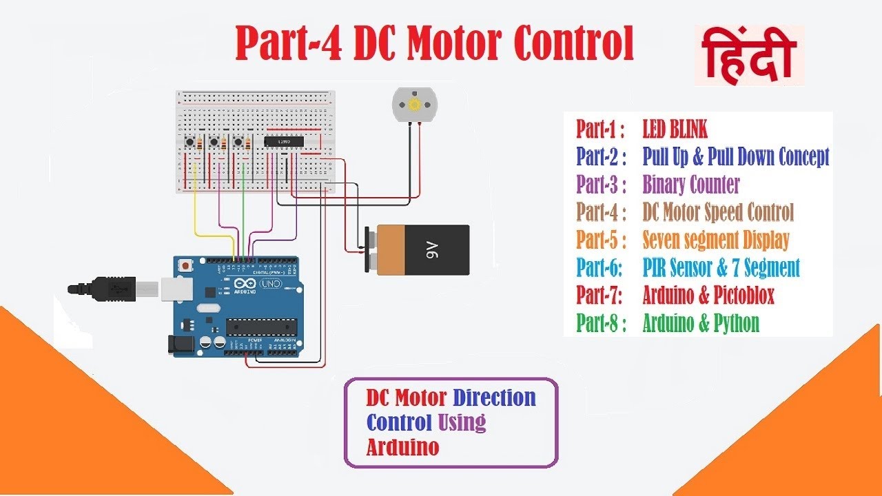 DC motor direction control using Arduino.(Language Hindi) - YouTube