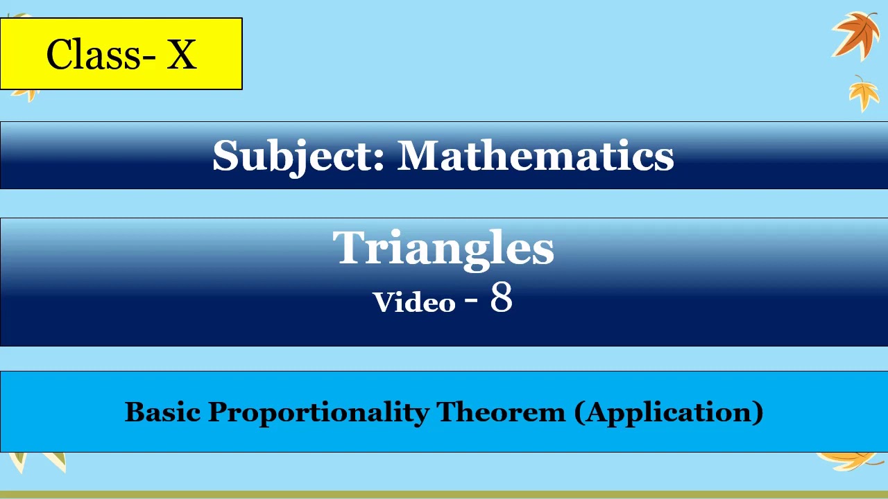 Basic Proportionality Theorem ( Application) - YouTube