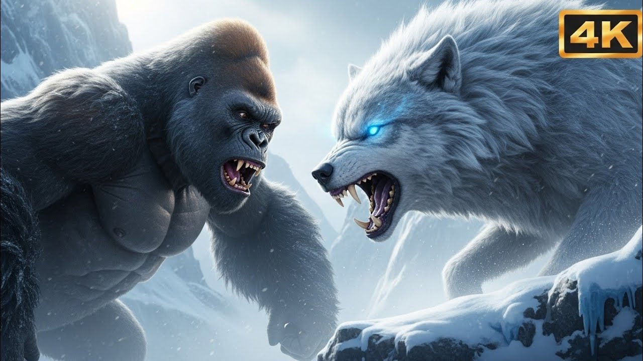 Gorilla Hero vs The Electric Wolf ⚡ | Epic 4K Gorilla Showdown - YouTube