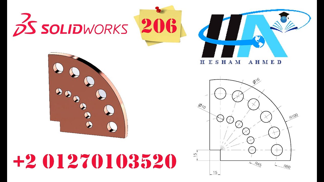 Solidworks Exercises || Exercise No. 206 || Part model - YouTube