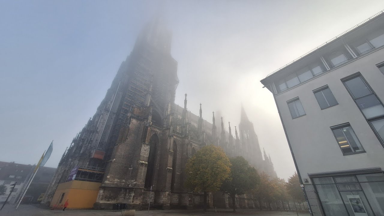 Ulm, Germany - a unique city shrouded in light fog, 4k - YouTube