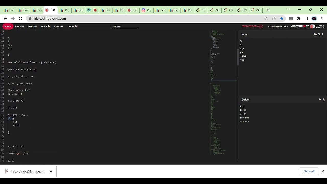Codeforces Round 851 Div2 Problem C C Matching Numbers 9223 Youtube