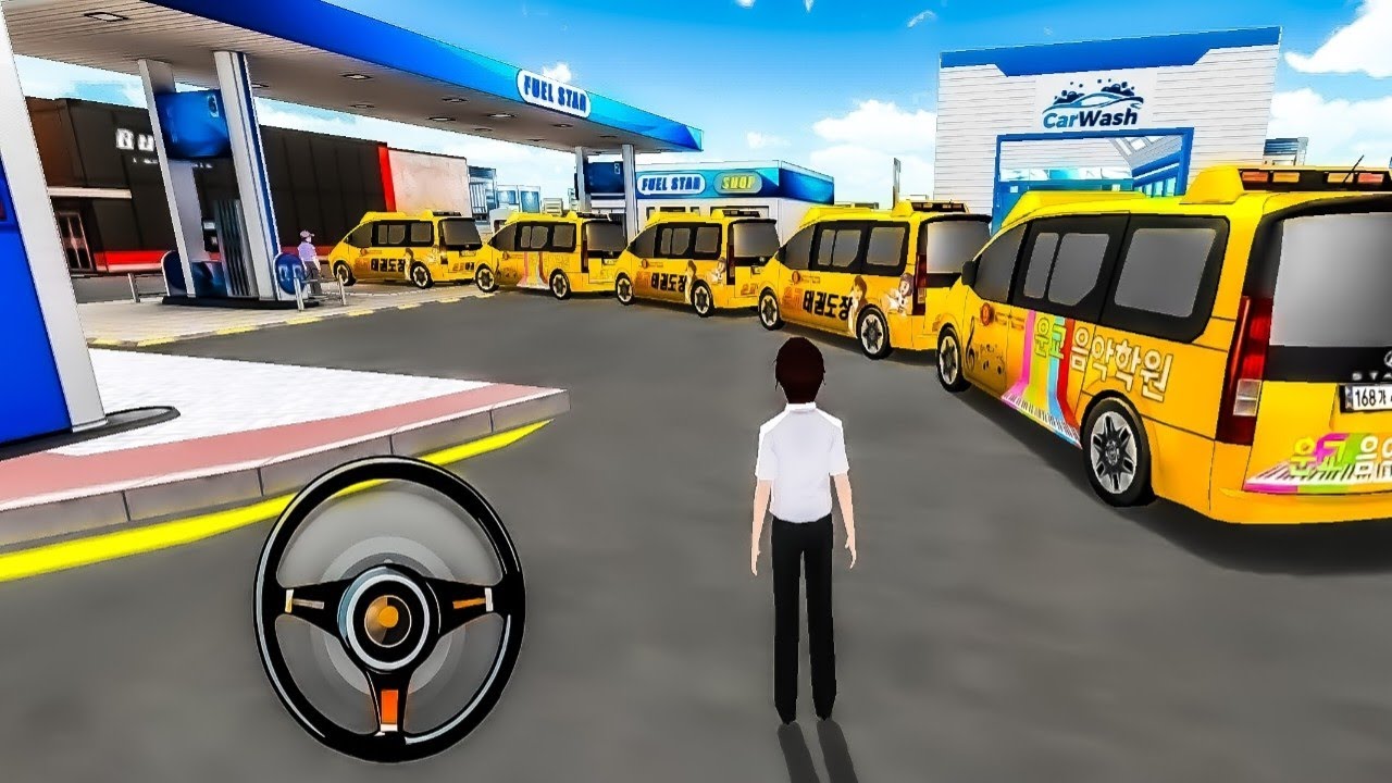 All New Yellow colour school ven parking in the Glass Stiton 3D Driving ...