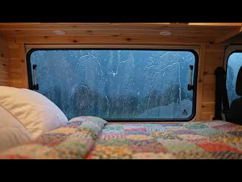 🌧️ 2 Saat Şiddetli Yağmur Sesi | Karavanda Pencereye Vuran Yağmur | Derin Uyku ve Huzur
