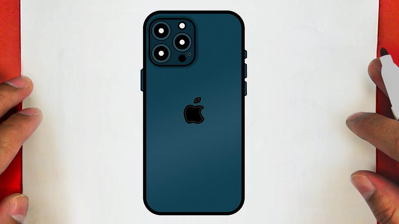 CÓMO DIBUJAR UN iPhone 15 PRO EN COLOR AZUL, PASO A PASO , JACK Dibujos ...