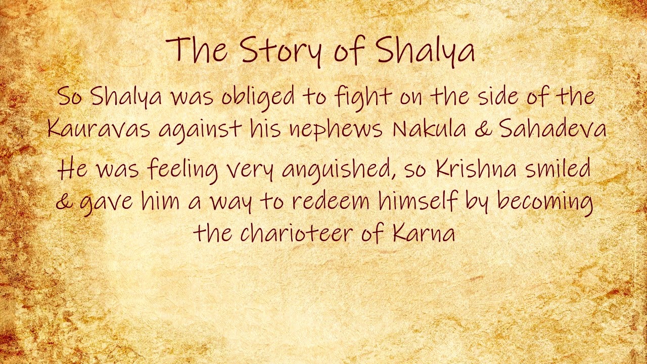 Story no 65 : The Story of Shalya - YouTube