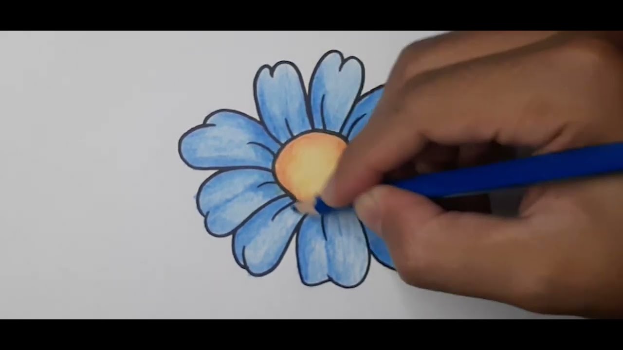 How To Draw And Color Beautiful Flowers Step By Step - YouTube
