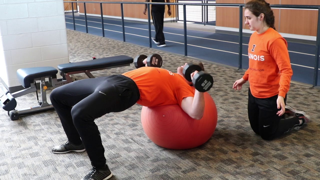 Tuesday Tips Dumbbell Chest Press on Stability Ball - YouTube