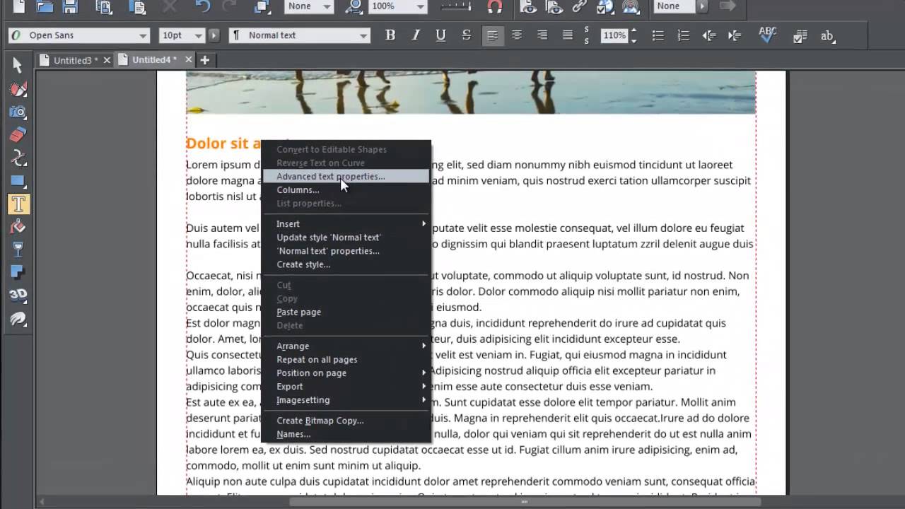 Editing Text Areas in Xara Designer Titles - YouTube