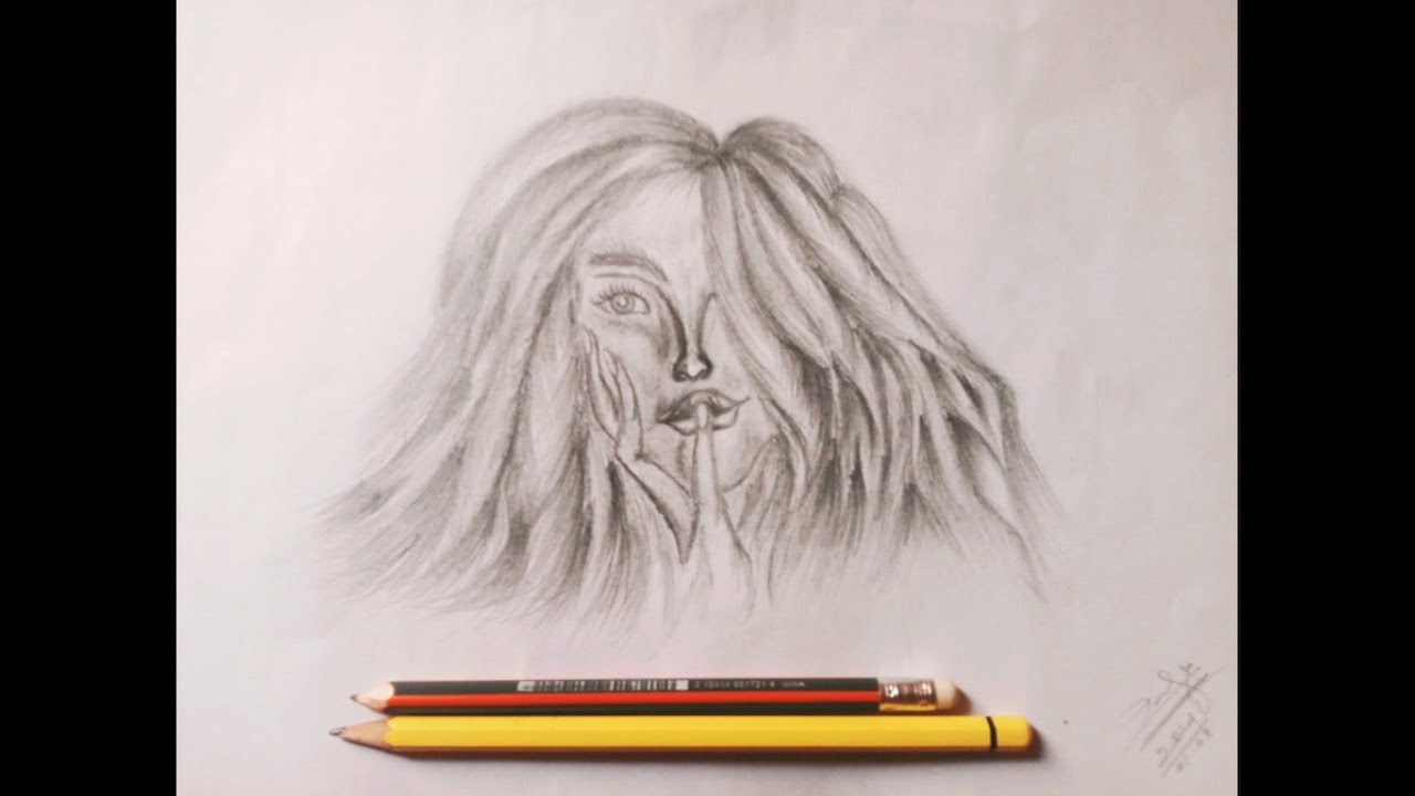 HOW to draw a girl step by step / my pancel art girl face drawing - YouTube