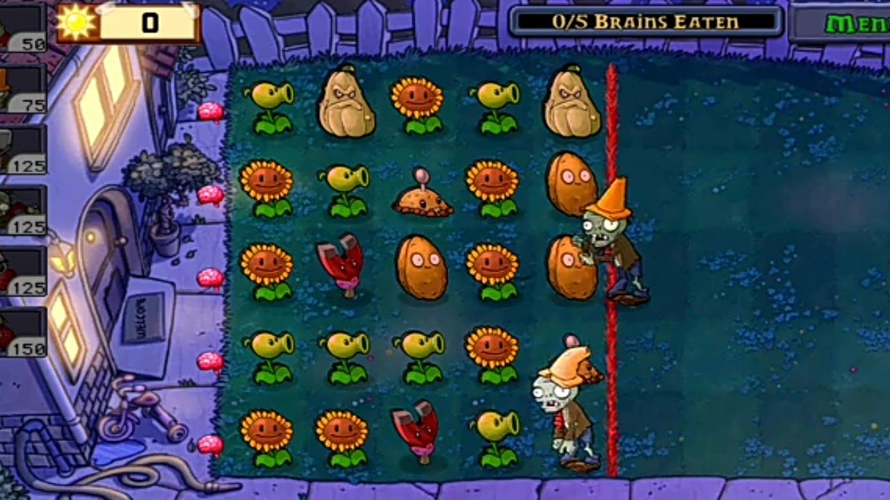 PvZ: I, Zombie levels with one seed slot (finite only) - YouTube