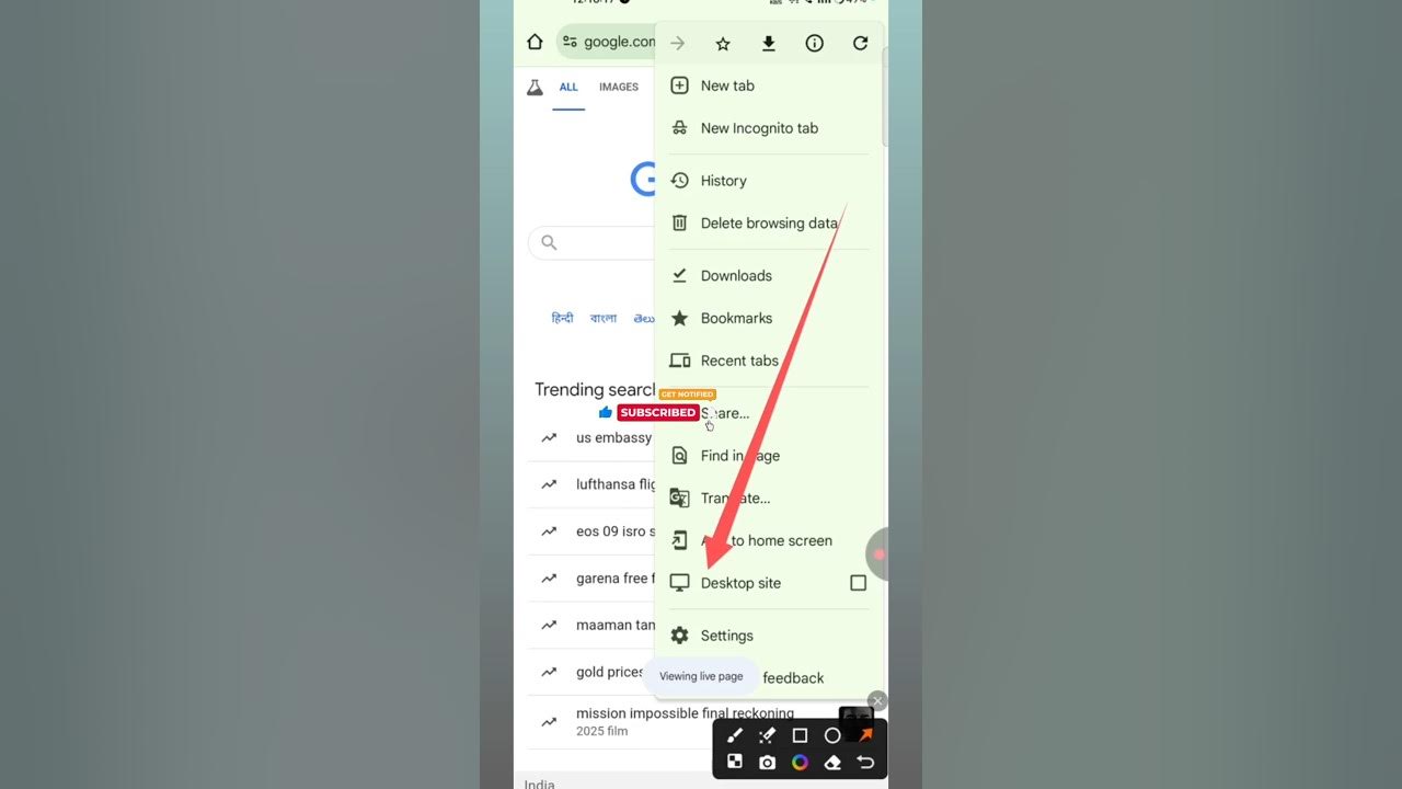 How to enable desktop mode in google chrome || Android mobile part//88// - YouTube