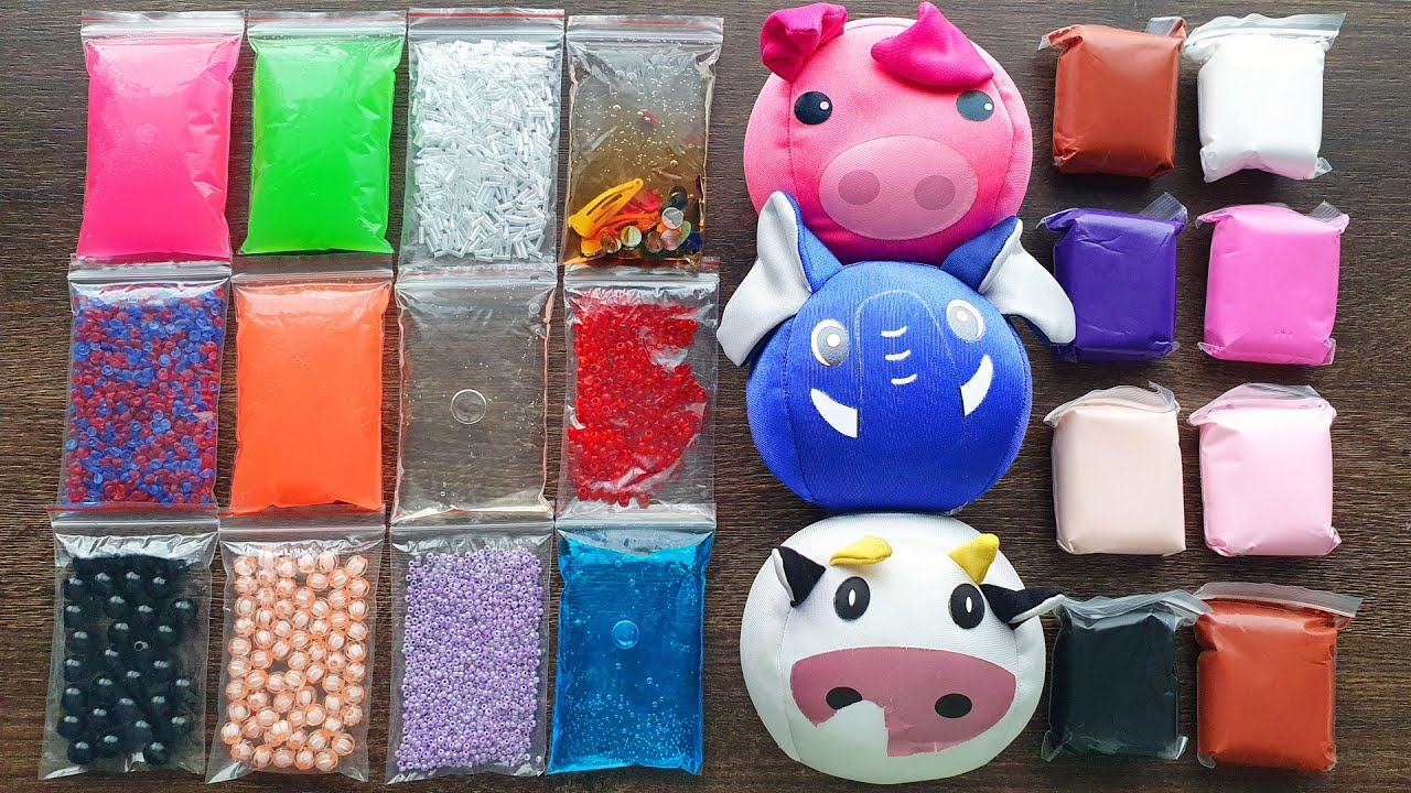 Making Slime with Bags and Fluffy Content - YouTube