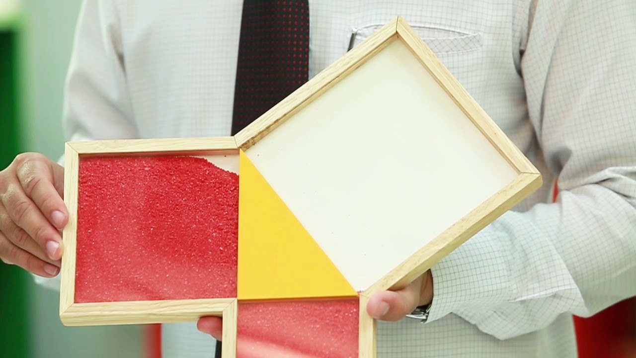 52 Wooden Board and Coloured Sand Representing Pythagorean Theorem ...