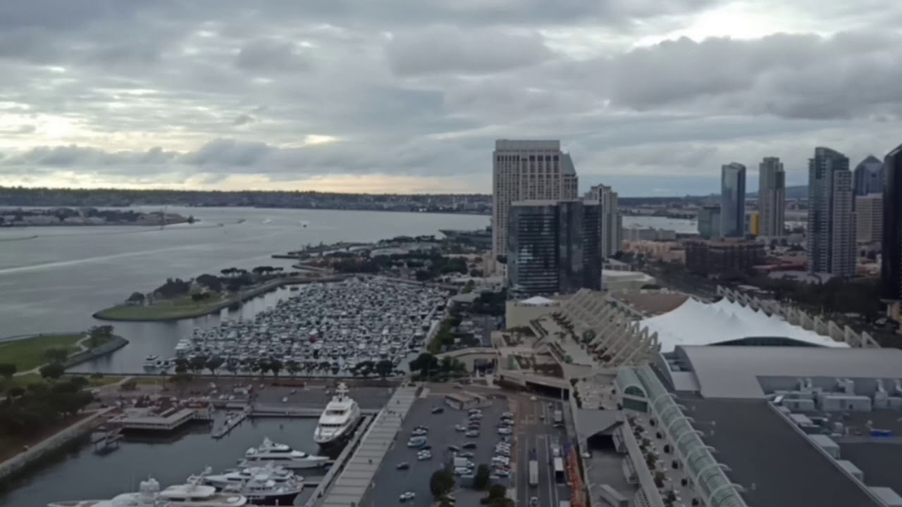 San Diego Bayfront Area, cloudy evening. Hyperlapse video - YouTube