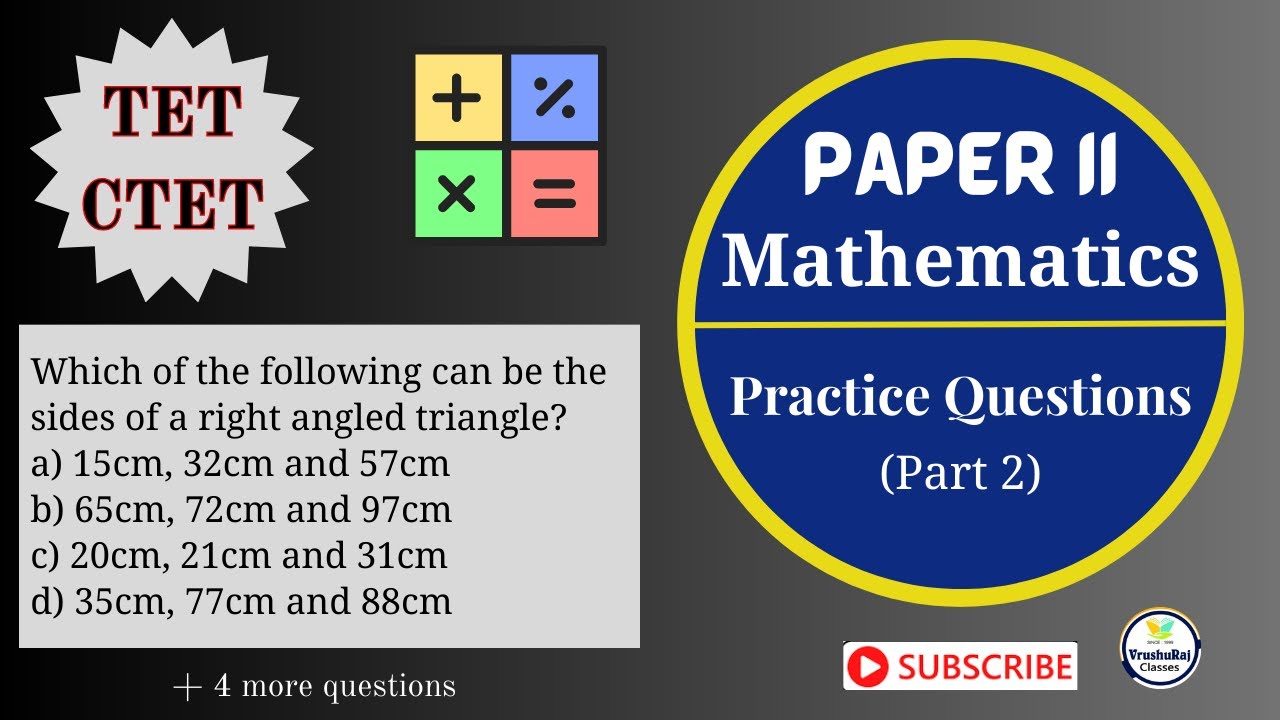 CTET Exam - Paper II - Mathematics (Part 2) - YouTube