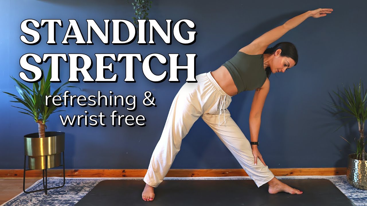 Standing stretch break 🙌 Work break hands free standing yoga Well With ...