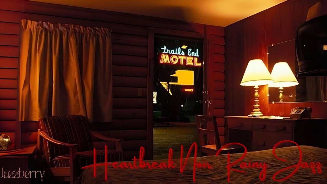 Heartbreak Noir: Vintage Smokey Motel Jazz with Rain Ambiance - YouTube
