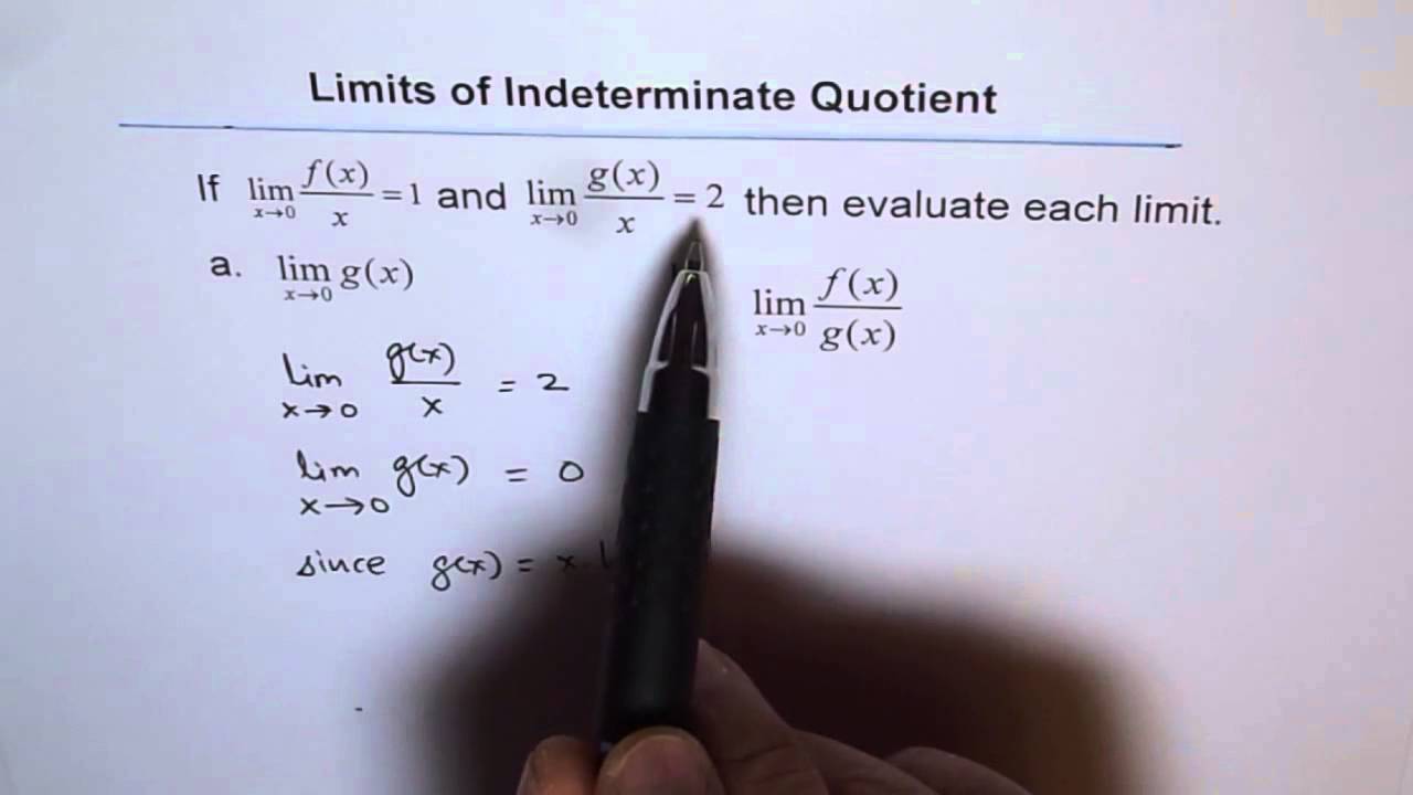 Limit Of Function F x And G x From Given Limit Properties Of Limits
