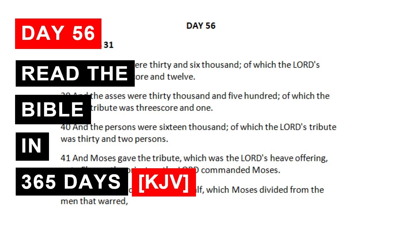 Day 56 Read The Bible in 365 Days KJV - YouTube